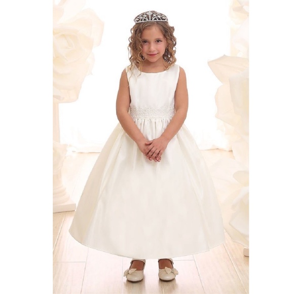 Calla Collection | Dresses | Girls Ivory Satin Dress | Poshmark